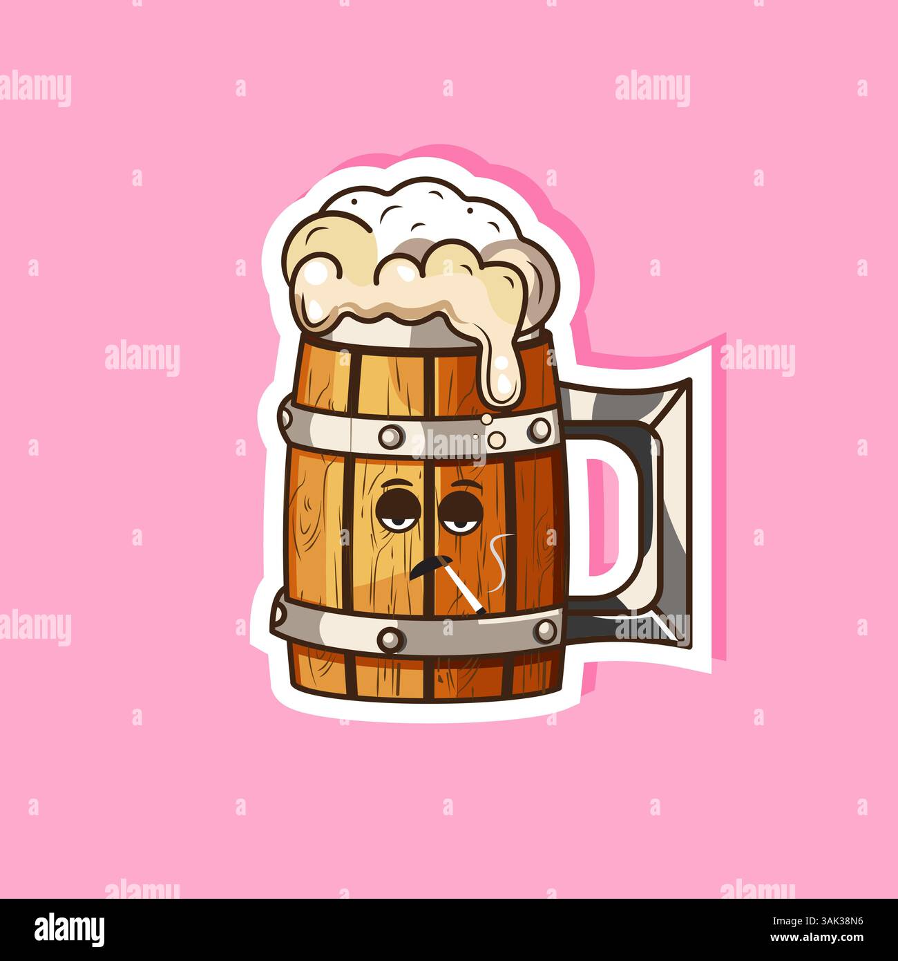 Beer character illustration smoke vector Stock Vector Image & Art - Alamy