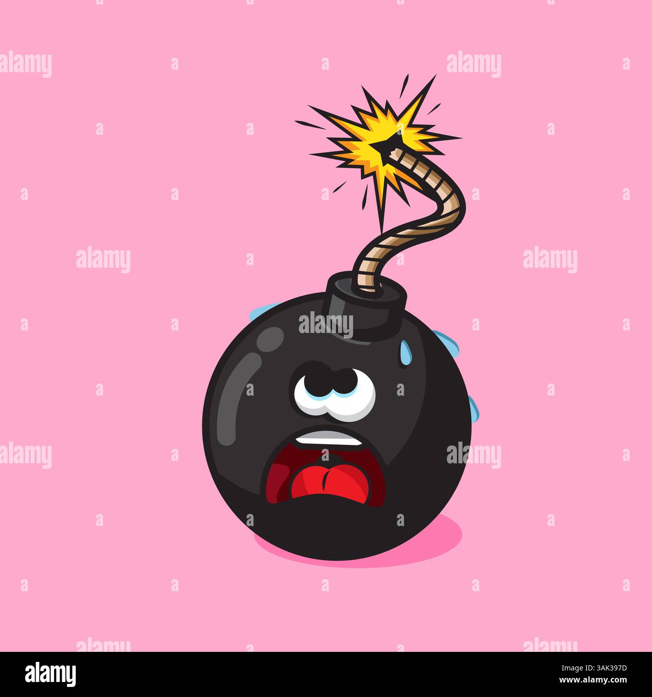 Illustration of bomb get scared cartoon design mascot character Stock ...