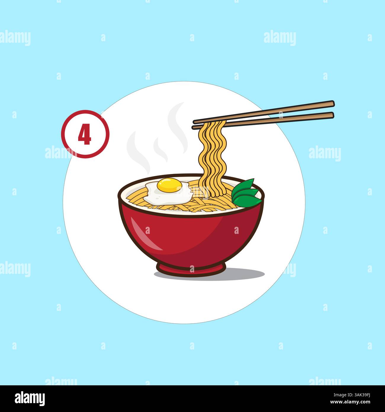 Illustration instant noodle is ready to eat, how to cooking instant ...
