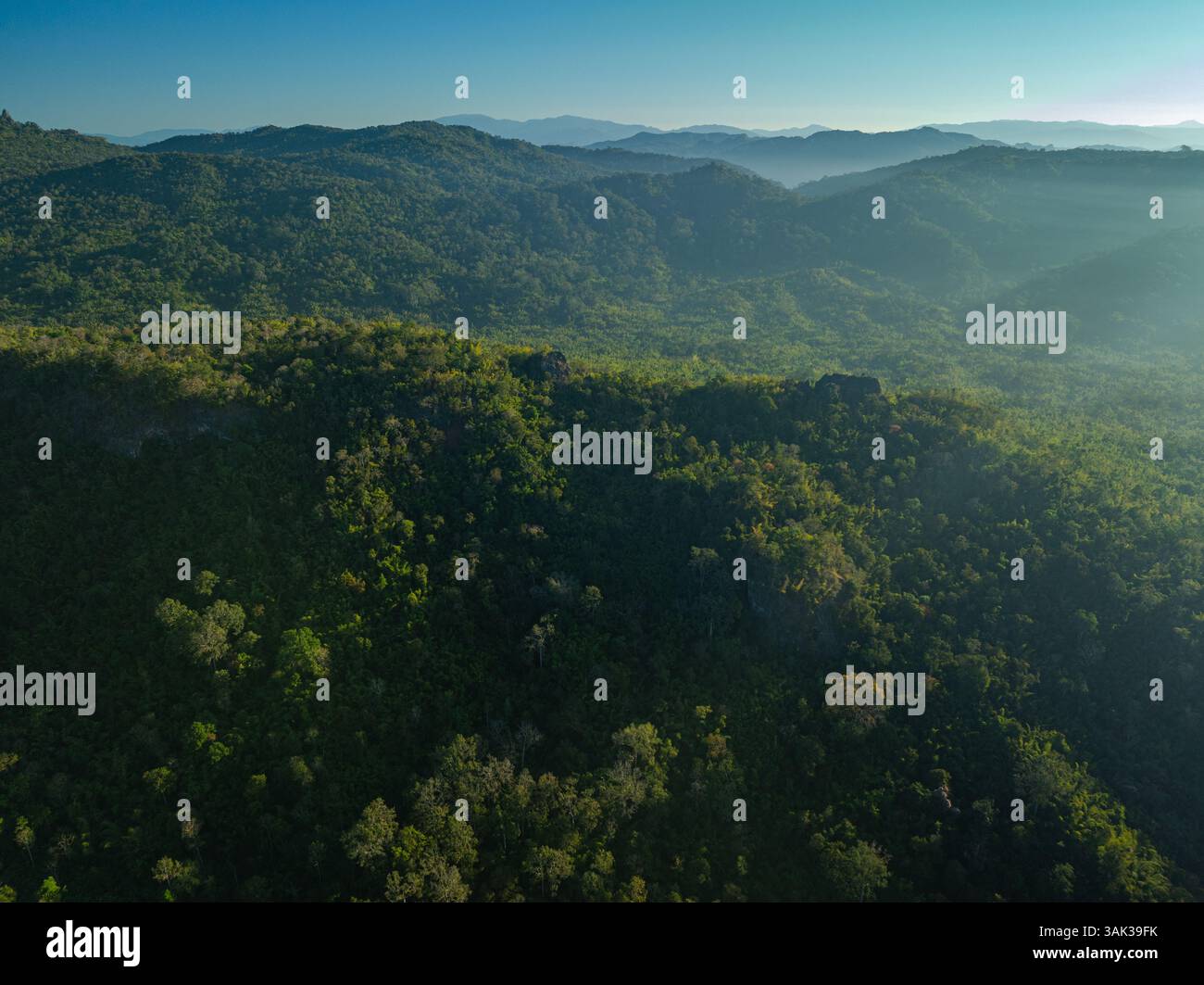 Aerial View The most beautiful waterfalls in Thailand. Thi Lo Su Waterfall The Largest Waterfall ...