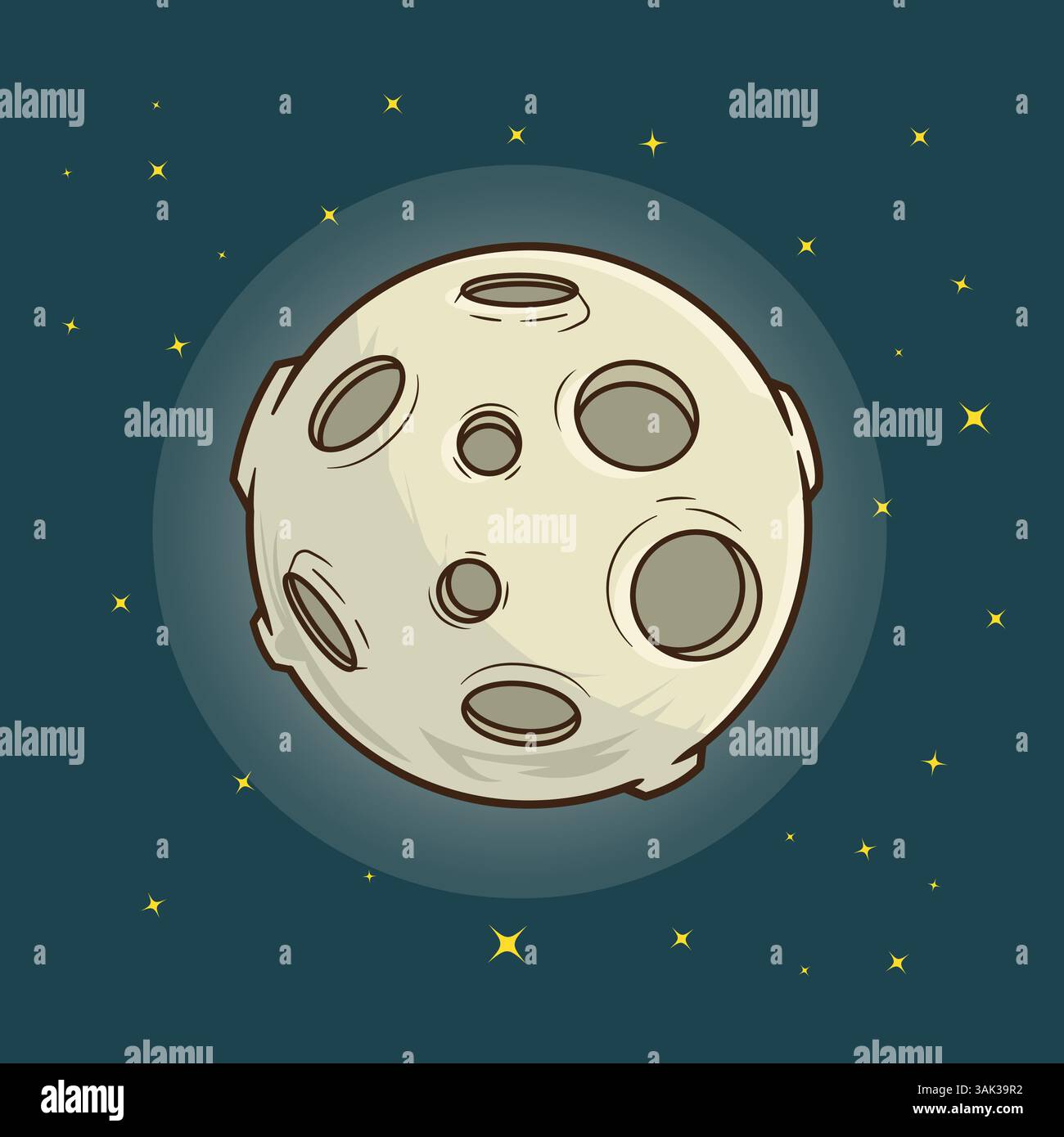 Vector illustration of moon bright grey cartoon design Stock Vector ...