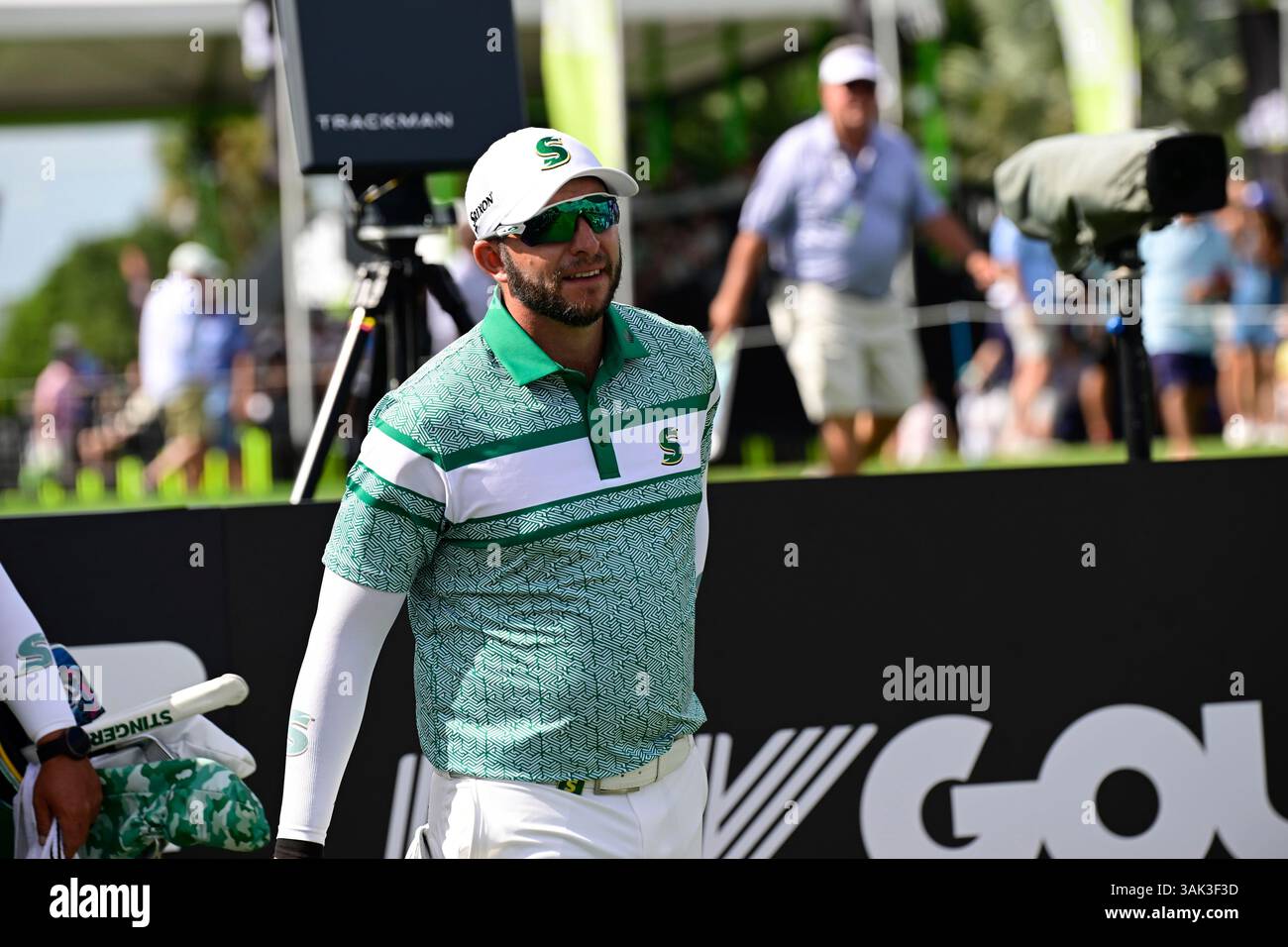DORAL, FL - APRIL 06: Dean Burmester wallks up to the 18th hole, during ...