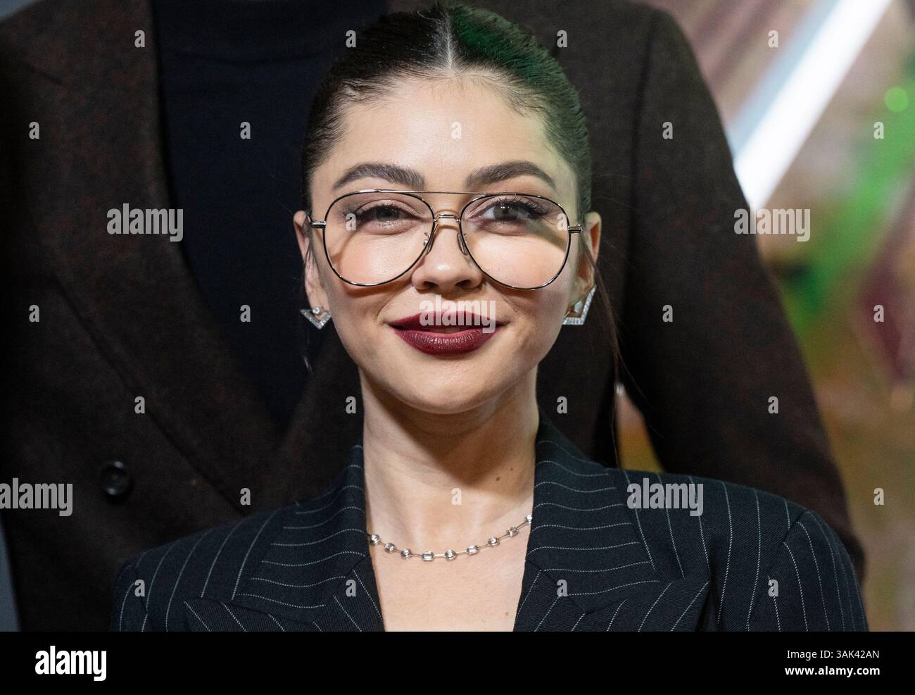 New York, NY, April 11, 2025: Sarah Hyland wearing suit by Evelyne ...