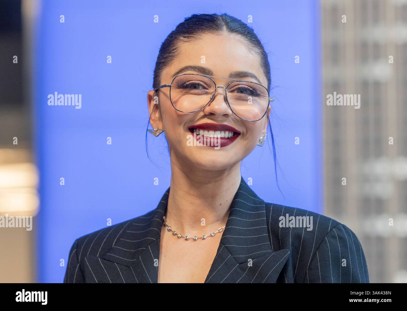 New York, NY, April 11, 2025: Sarah Hyland wearing suit by Evelyne ...