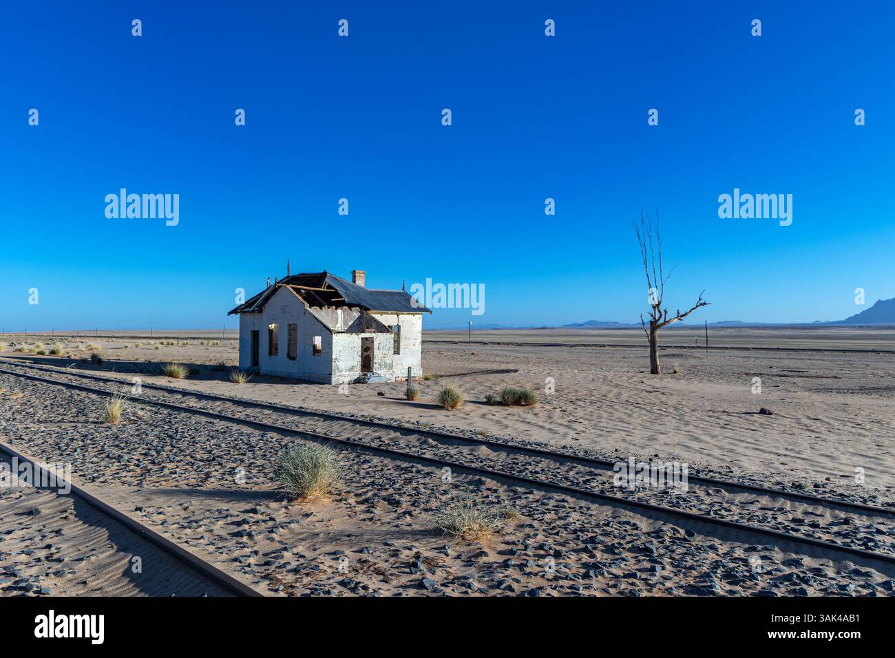 The abandoned railway station Garub from the German colonial era on the ...