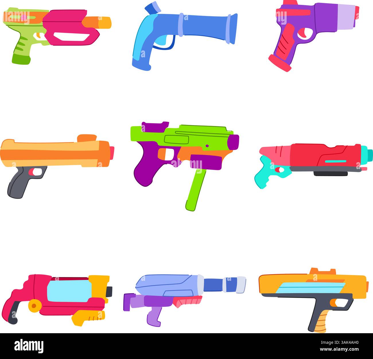 nerf gun toy set cartoon vector illustration Stock Vector Image & Art ...