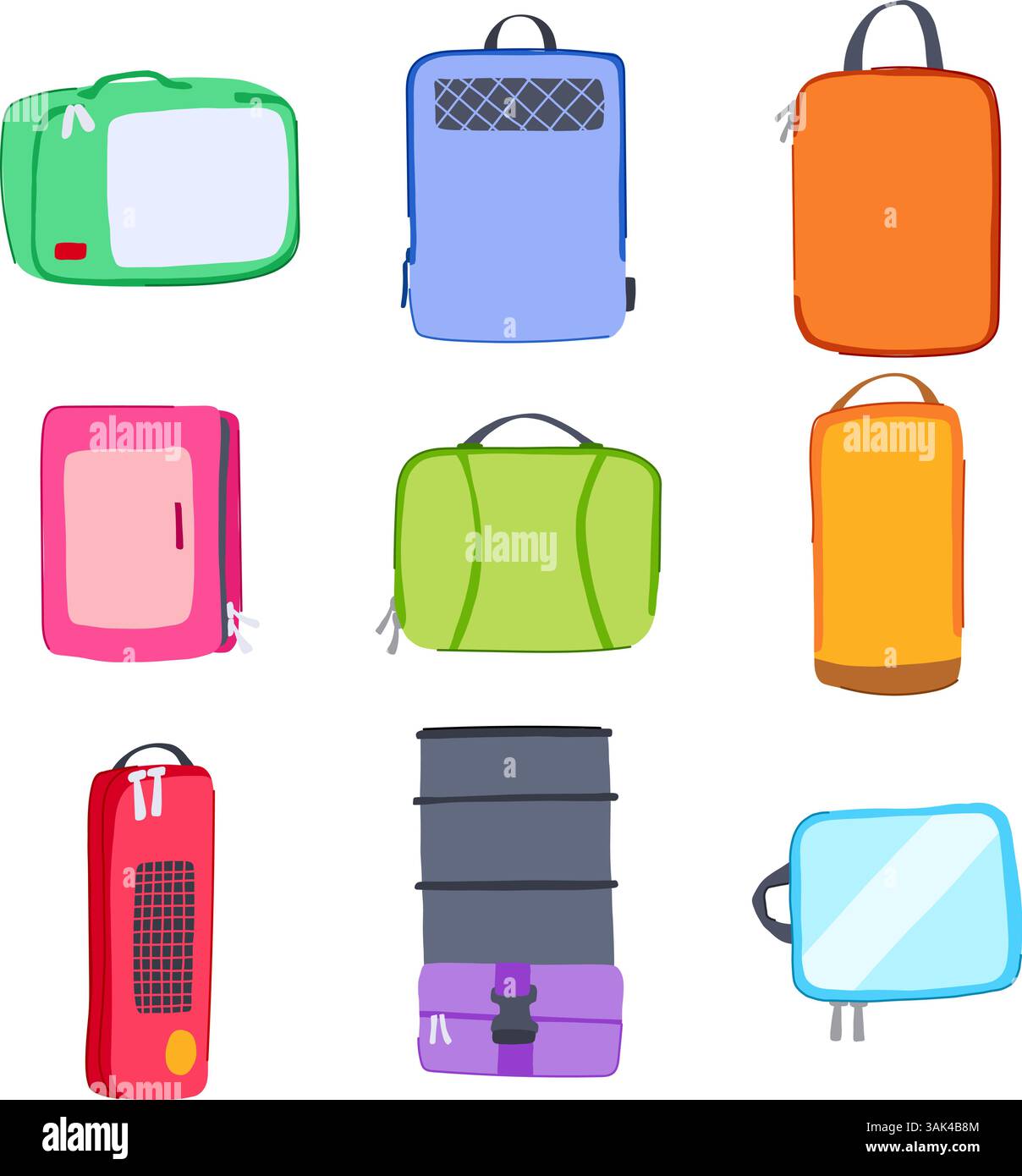 packing cube set cartoon vector illustration Stock Vector Image & Art ...