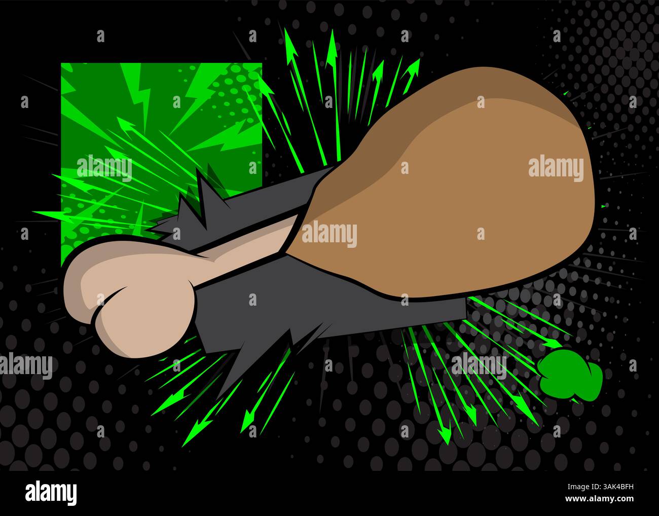 Cartoon chicken drumstick and thigh, comic book Food. Retro vector ...