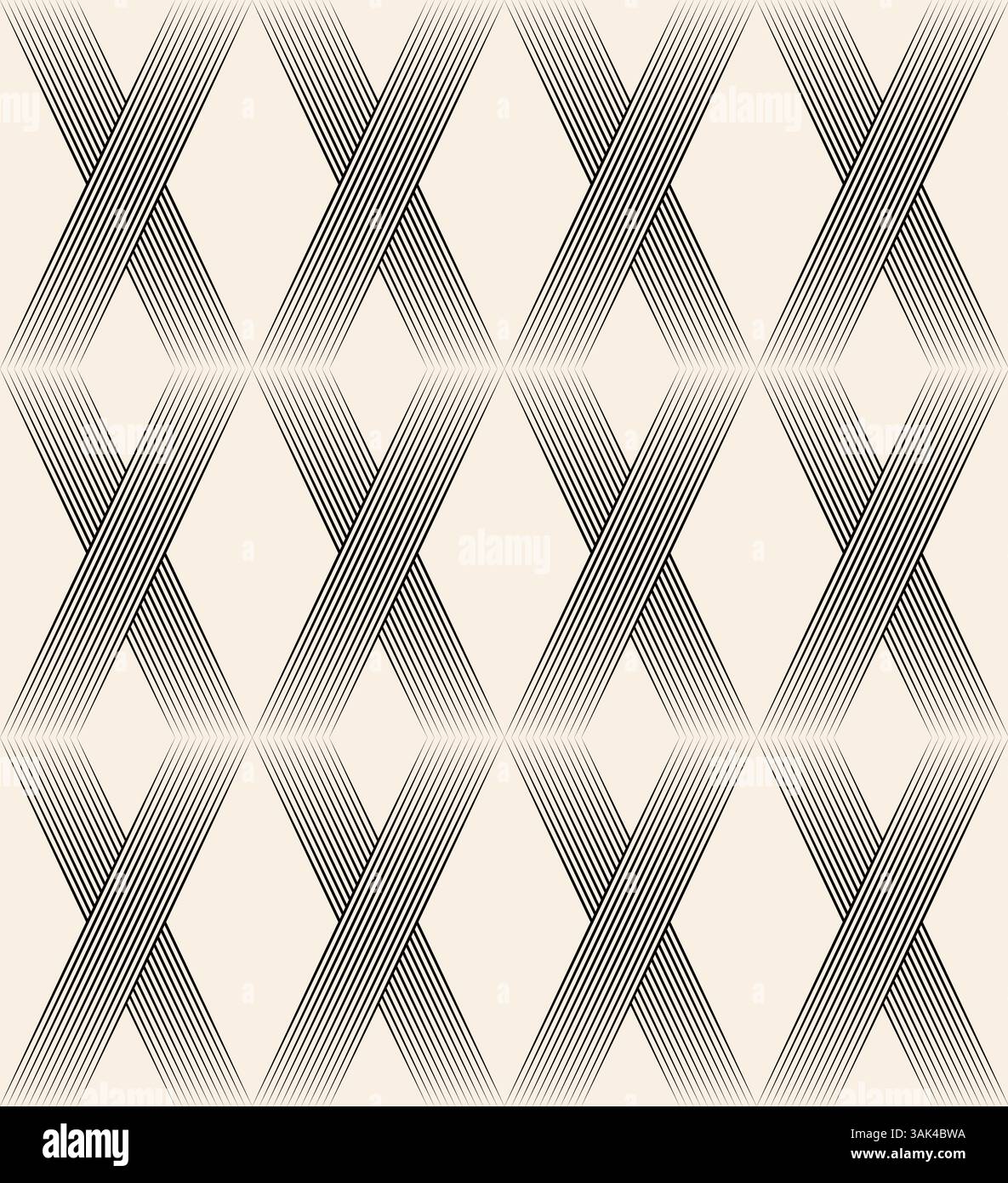 Linear intersection of ribbons in the shape of the letter X. Black ...