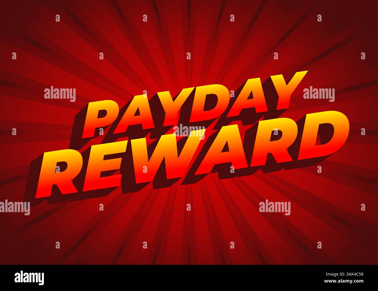 Payday reward. Text effect design in bold font for social media ...