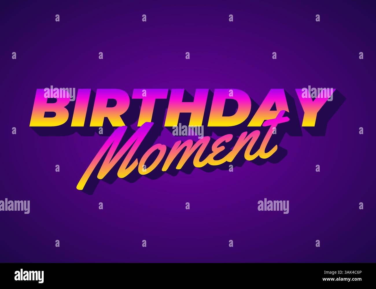 Birthday moment. Text effect design for advertising or social media ...