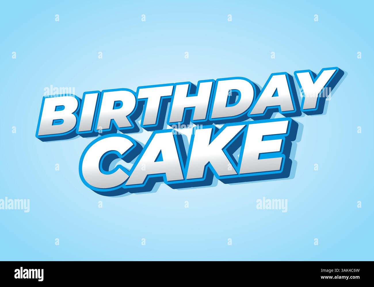 Birthday cake. Text effect design with bold fonts for social media and ...