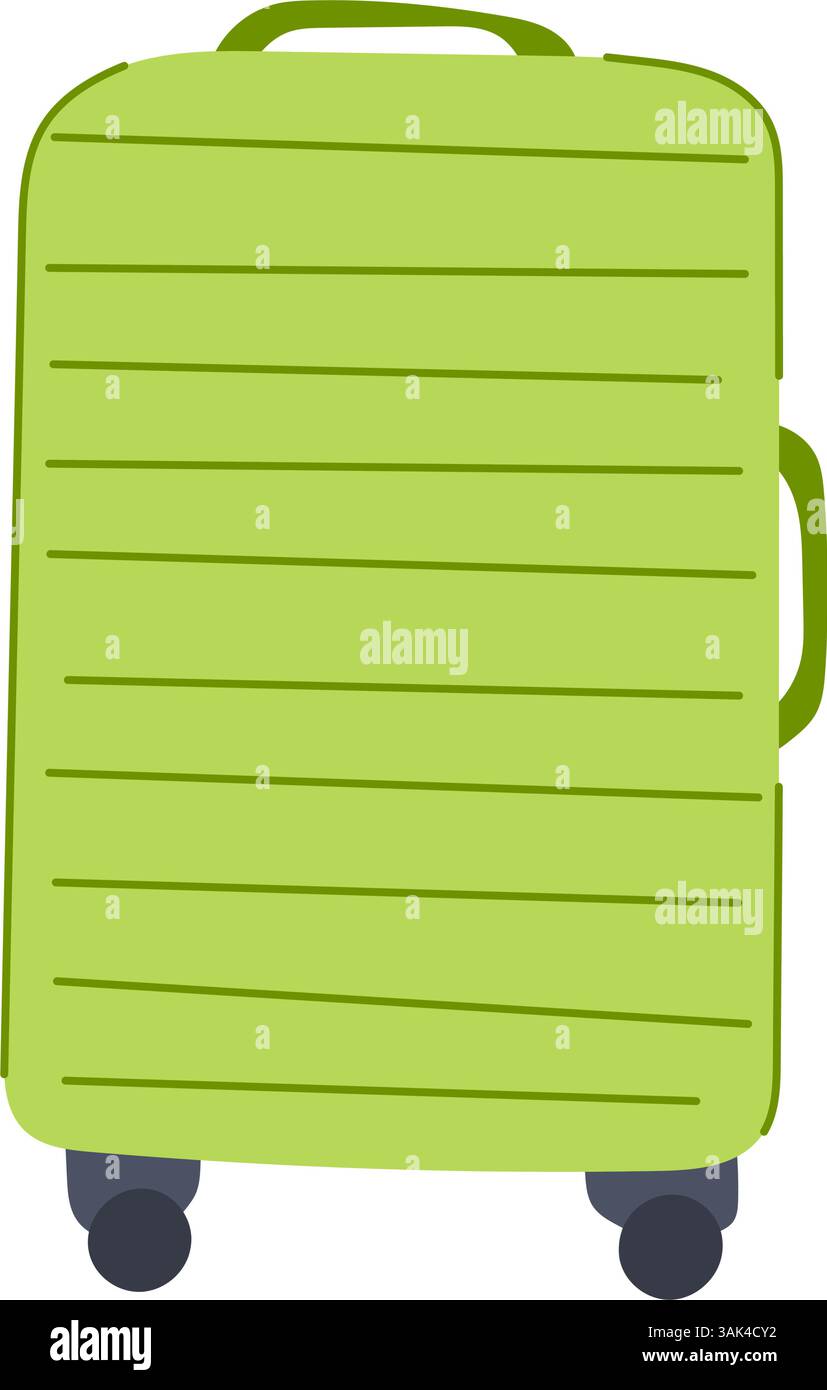 expandable rolling luggage cartoon vector illustration Stock Vector ...