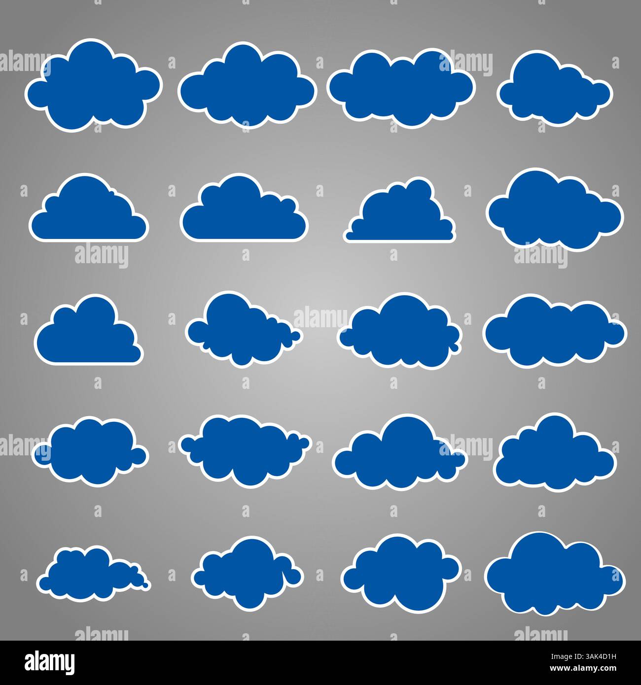 Vector set of clouds shapes collection of various forms and contours ...