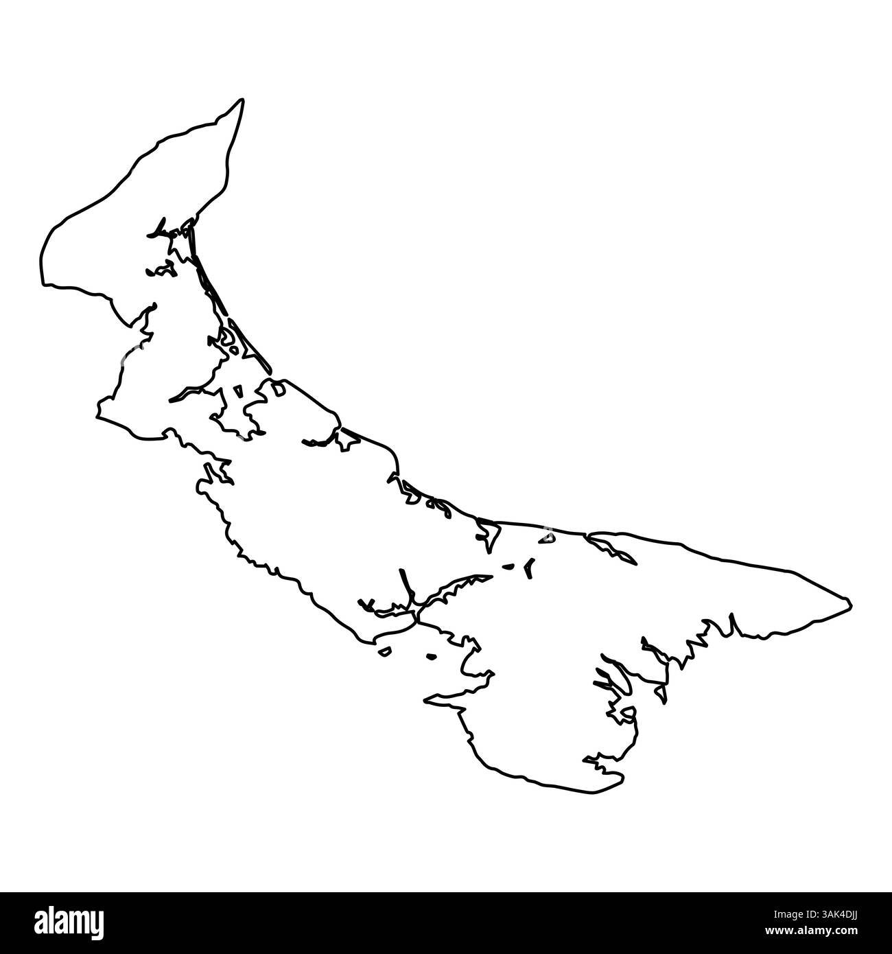 Island Province Outline Prince Edward Island, Canada Stock Vector Image ...