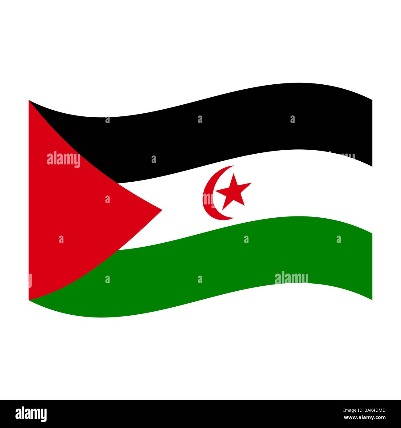 Waving Sahrawi, Arab Democratic Republic Flag Stock Vector Image & Art ...