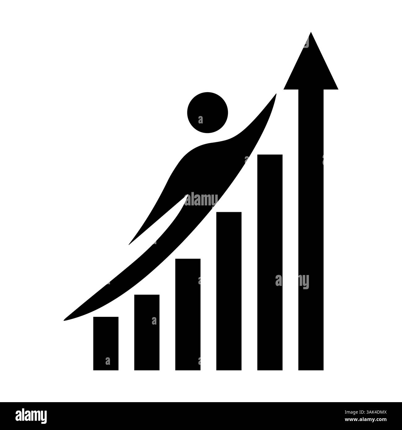 Growth chart upward trend Black and White Stock Photos & Images - Alamy