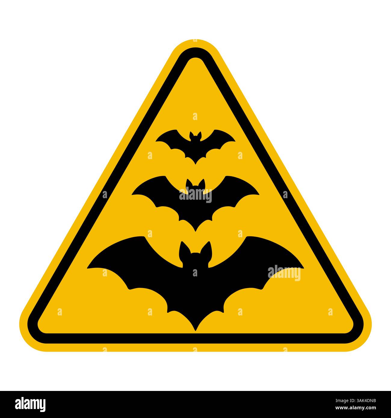 Bat Warning Sign Beware Flying Mammals in Area Stock Vector Image & Art ...