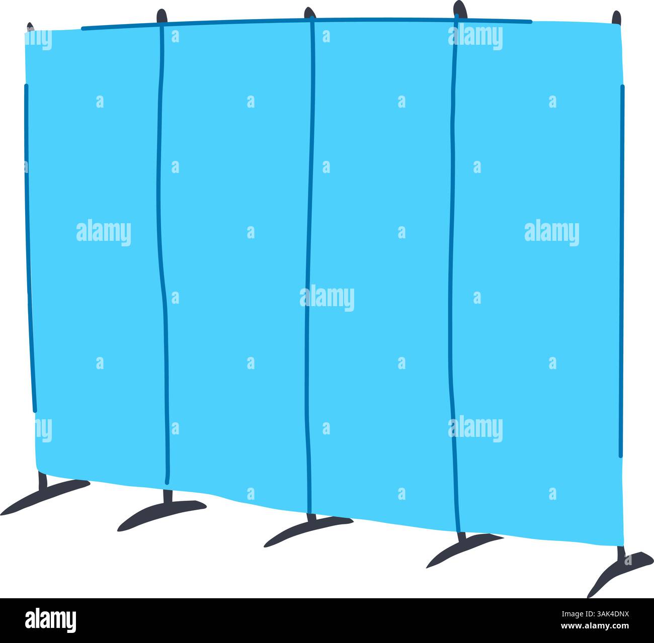 sliding room divider cartoon vector illustration Stock Vector Image ...