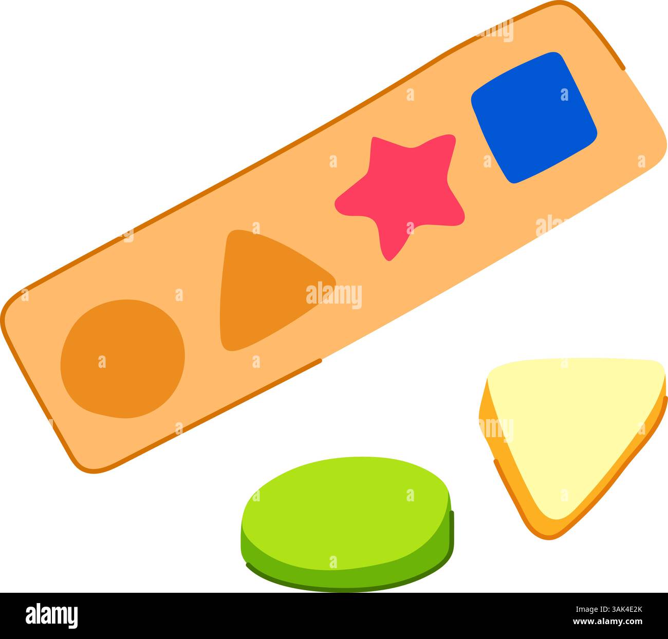 skills shape sorter cartoon vector illustration Stock Vector Image ...