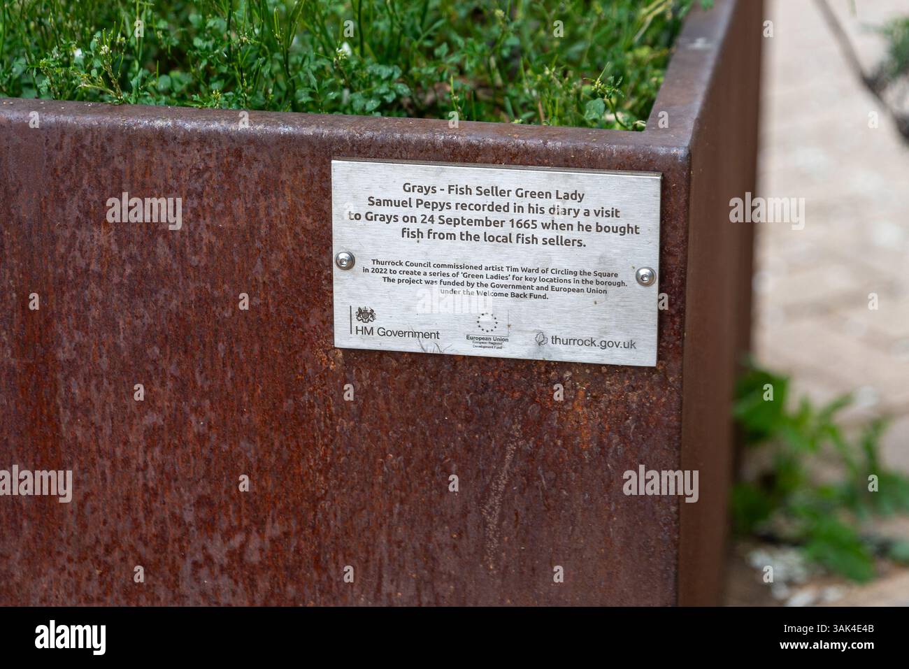 Fish seller art installation by Tim Ward in Grays Thurrock High Street ...