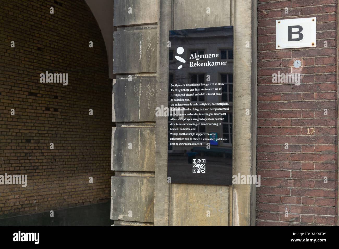 The Hague, the Netherlands. 15 February 2025. General Audit Office sign ...