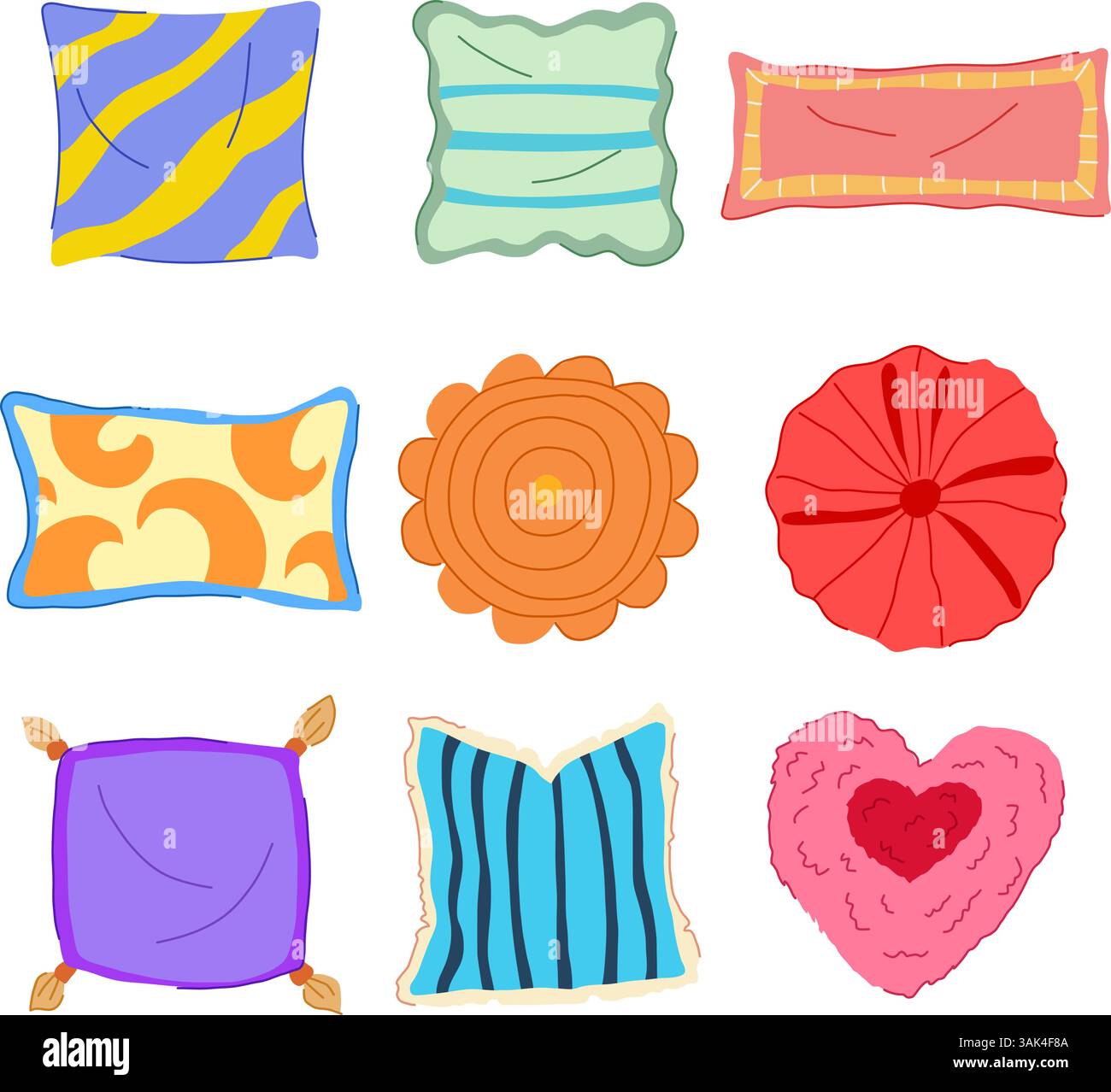 throw pillows set cartoon vector illustration Stock Vector Image & Art ...