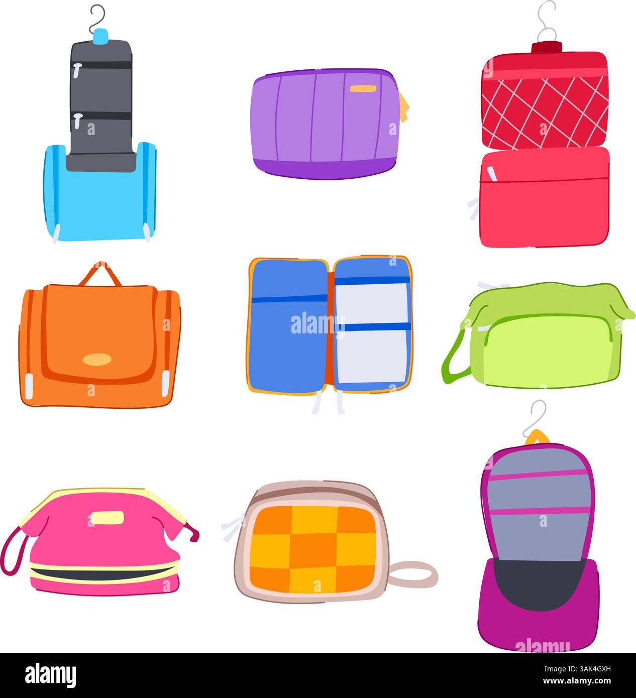 toiletry bag set cartoon vector illustration Stock Vector Image & Art ...