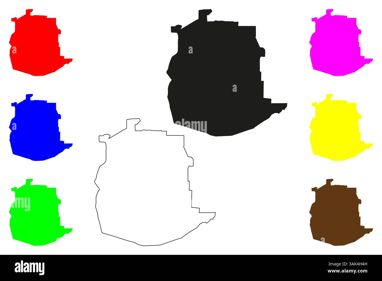 Sri Ganganagar city (Republic of India, State of Rajasthan) map vector ...