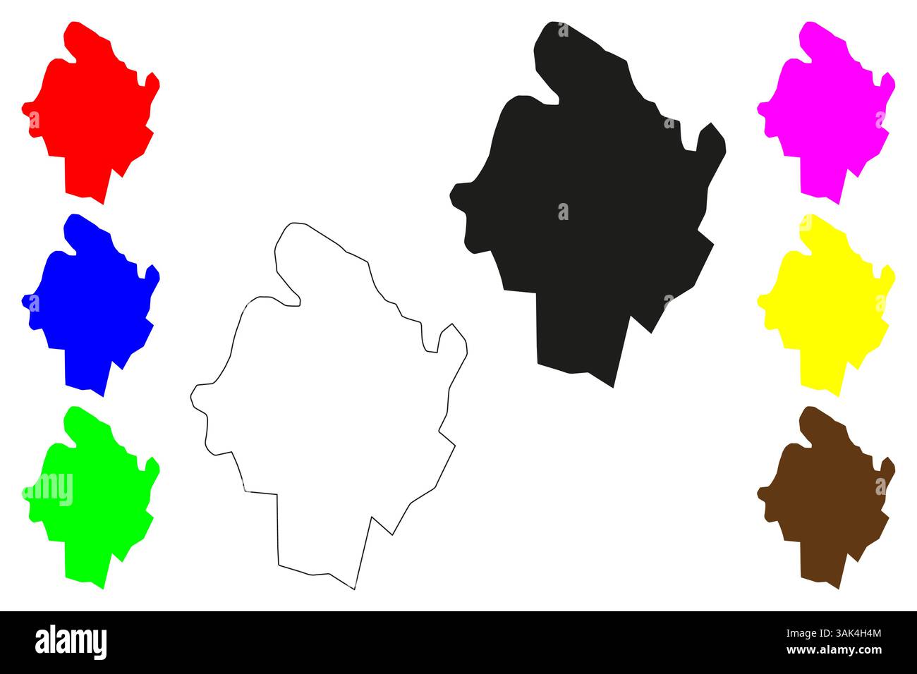 Imphal city (Republic of India, State of Manipur) map vector ...