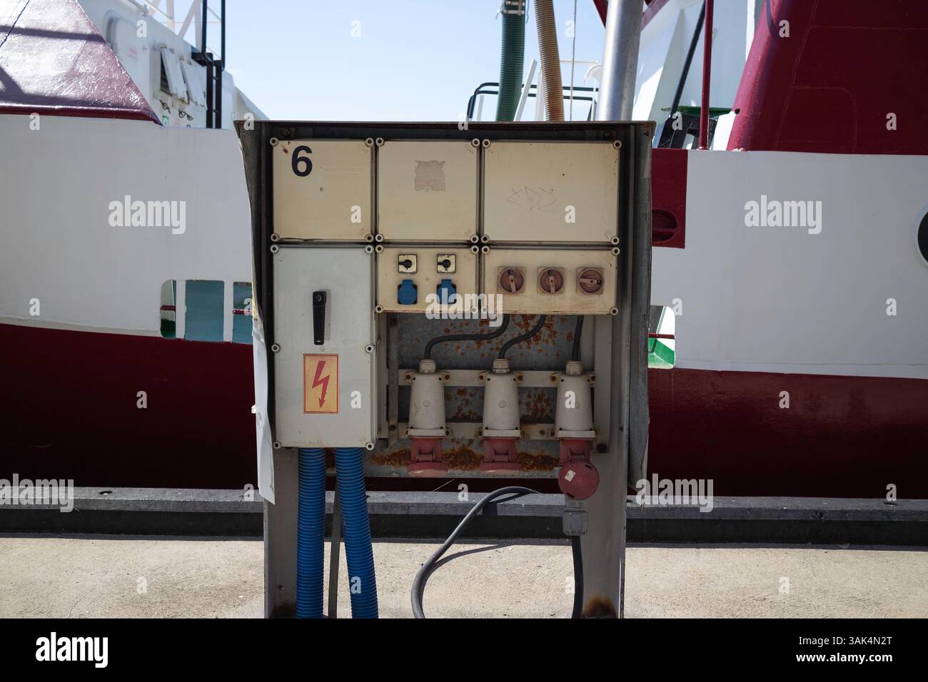 A box with the number 6 on it. The box is old and rusty Stock Photo - Alamy