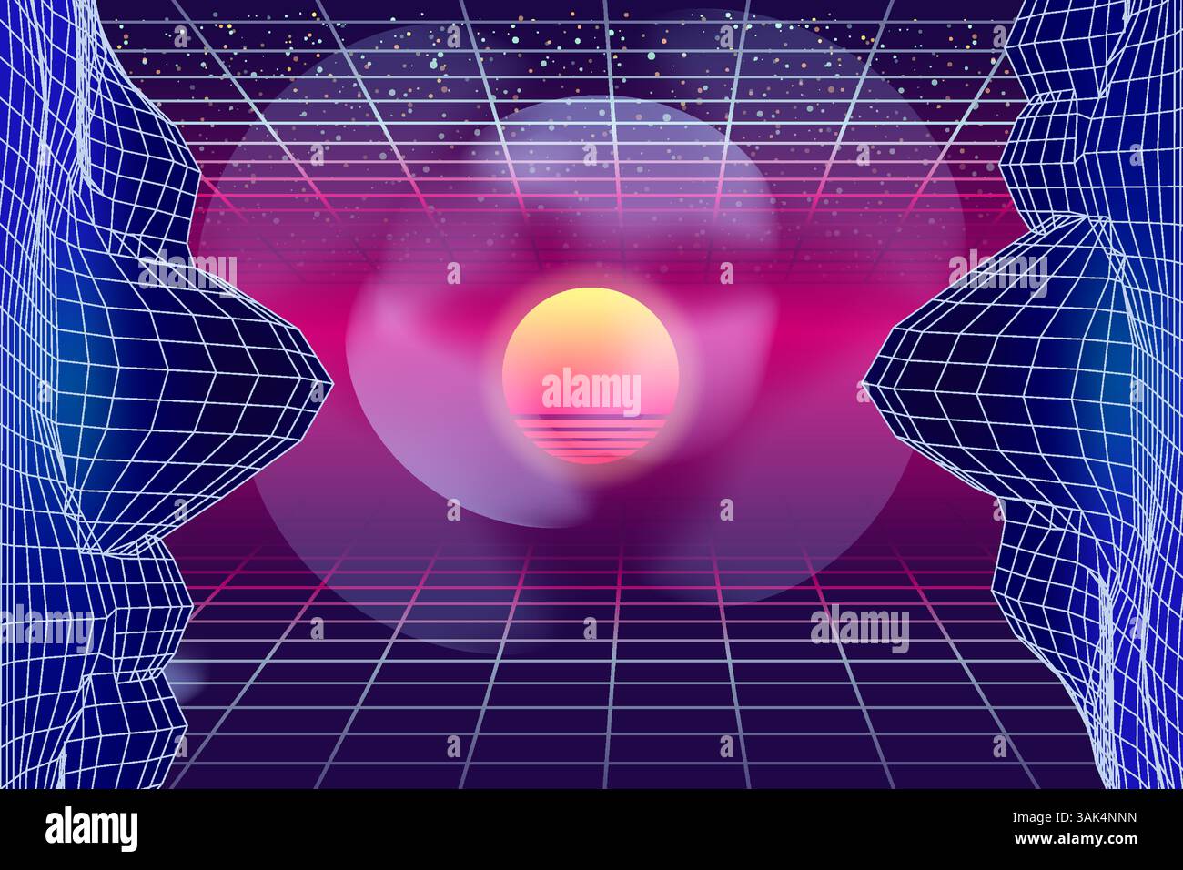 Synthwave retro banner vaporwave aesthetic background Stock Vector ...
