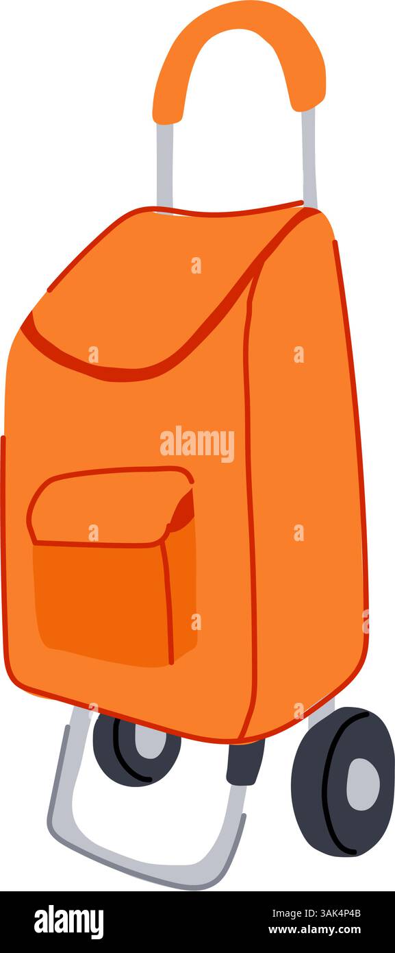 carryon trolley bag cartoon vector illustration Stock Vector Image ...