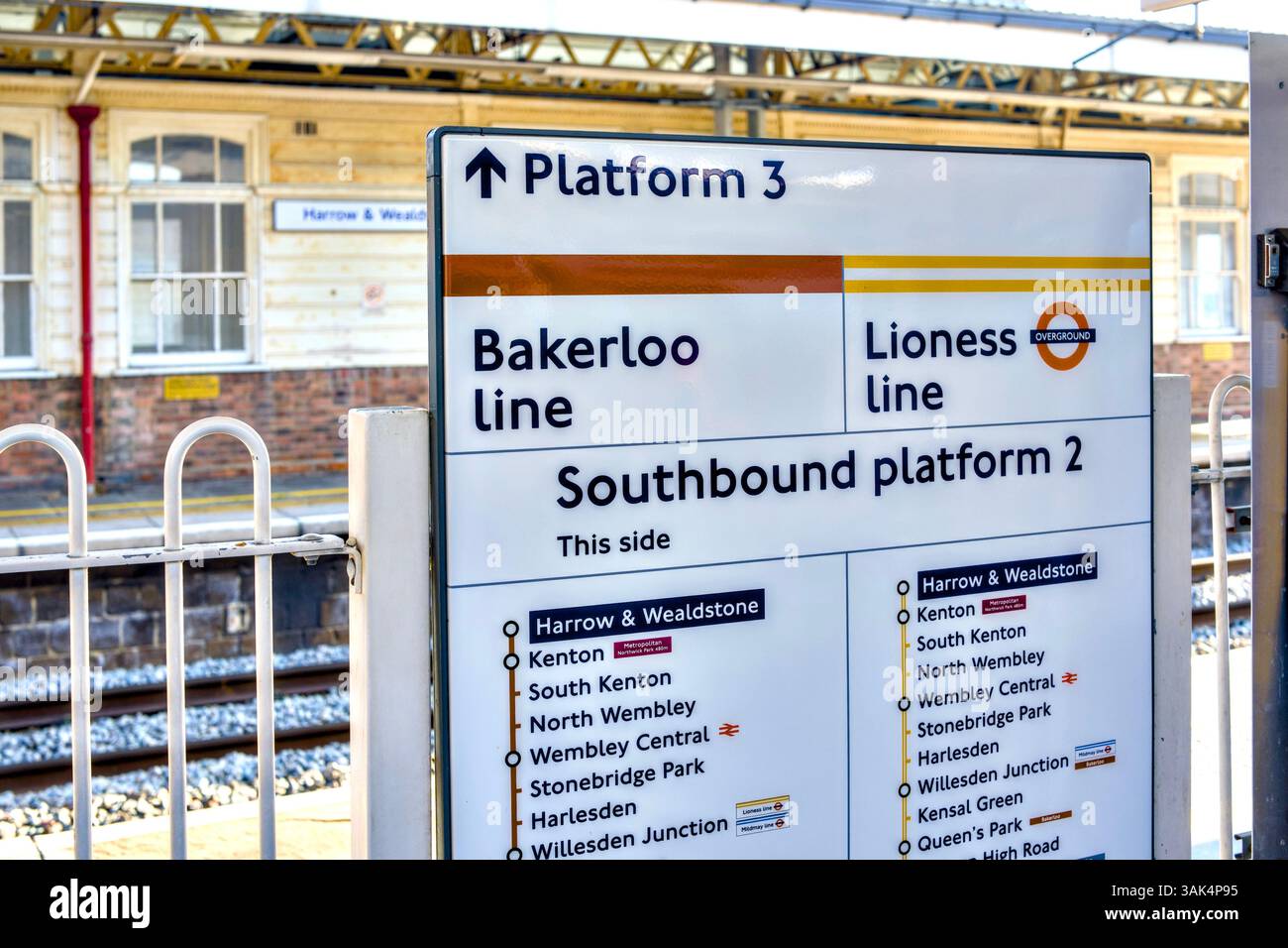 Platform 2 Destination Sign Harrow & Wealdstone Station, Borough of ...