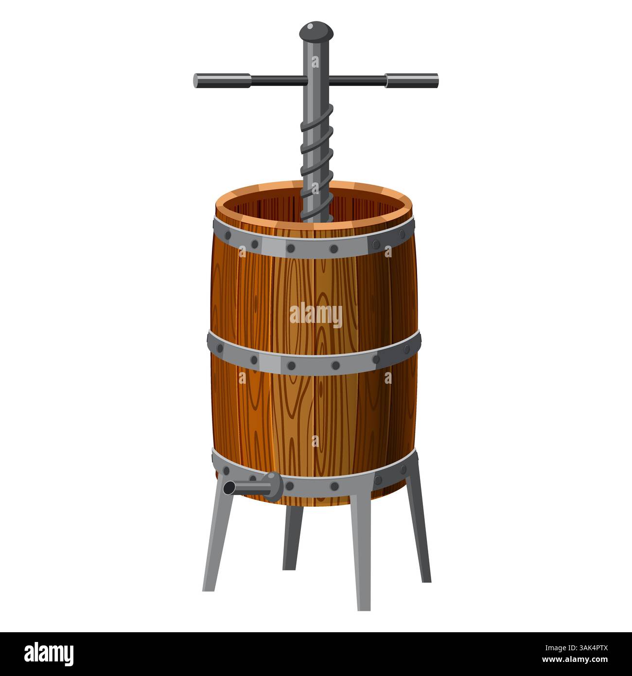 Grape harvest wine press Stock Vector Images - Alamy