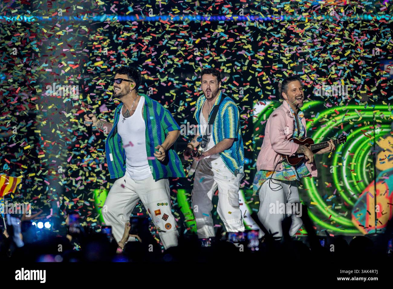 The group Bombai performs at LOS40 Primavera Pop 2025, at the Movistar ...