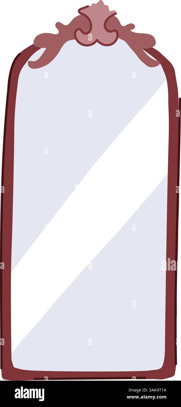 round wall mirror cartoon vector illustration Stock Vector Image & Art ...