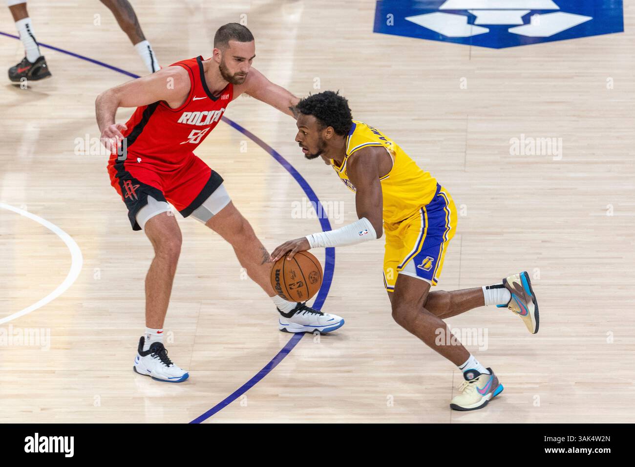 Los Angeles, United States. 11th Apr, 2025. Los Angeles Lakers' Bronny ...