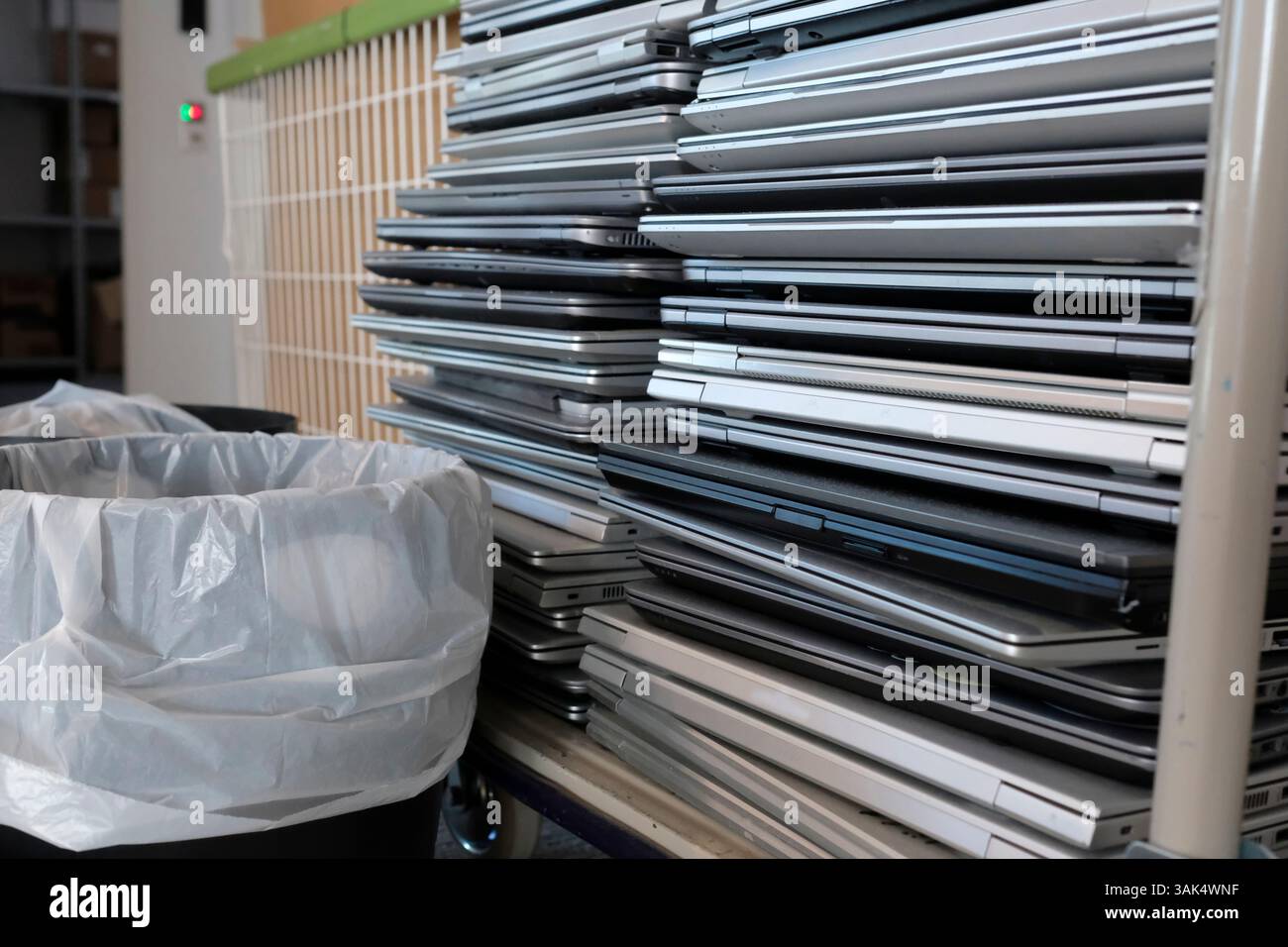 Electronic waste - stack of laptops to be discarded Stock Photo - Alamy