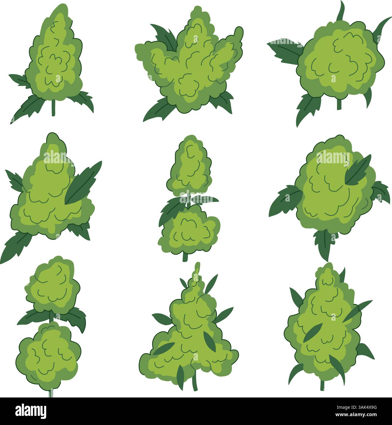 weed bud set cartoon vector illustration Stock Vector Image & Art - Alamy