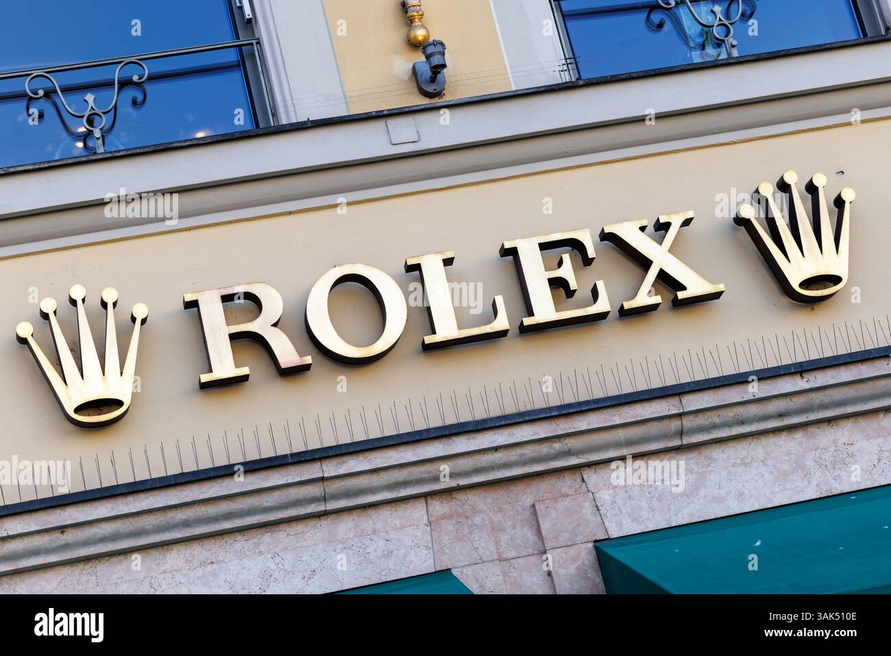 Munich, Germany. 06th Apr, 2025. The logo and lettering of the Rolex ...