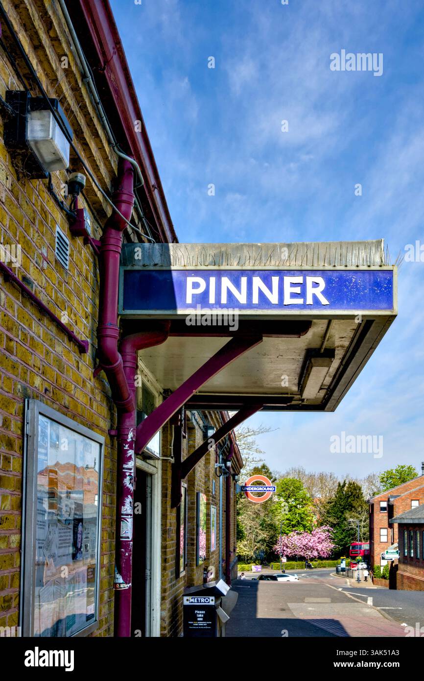 Pinner Station on the Metropolitan Line, Borough of Harrow, London ...