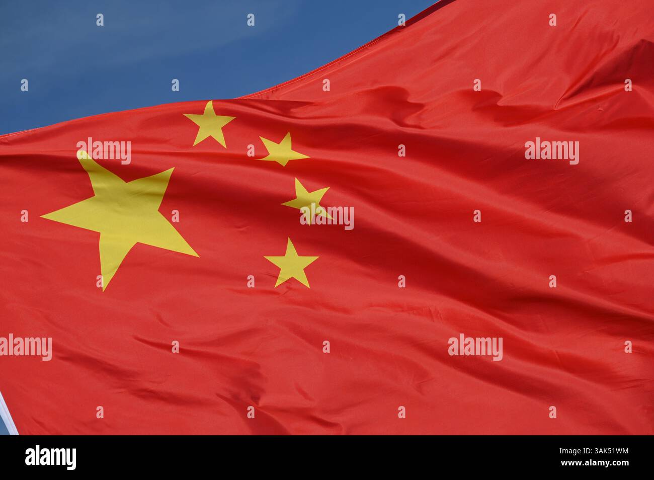 Close up chinese flag waving hi-res stock photography and images - Alamy