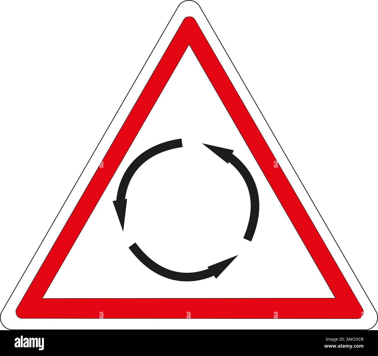 French road sign: Carrefour à sens giratoire (Roundabout Stock Photo ...