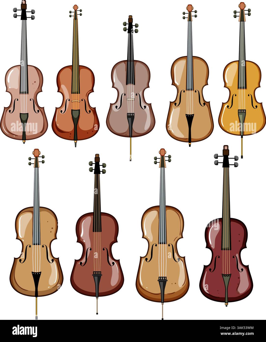 cello set cartoon vector illustration Stock Vector Image & Art - Alamy