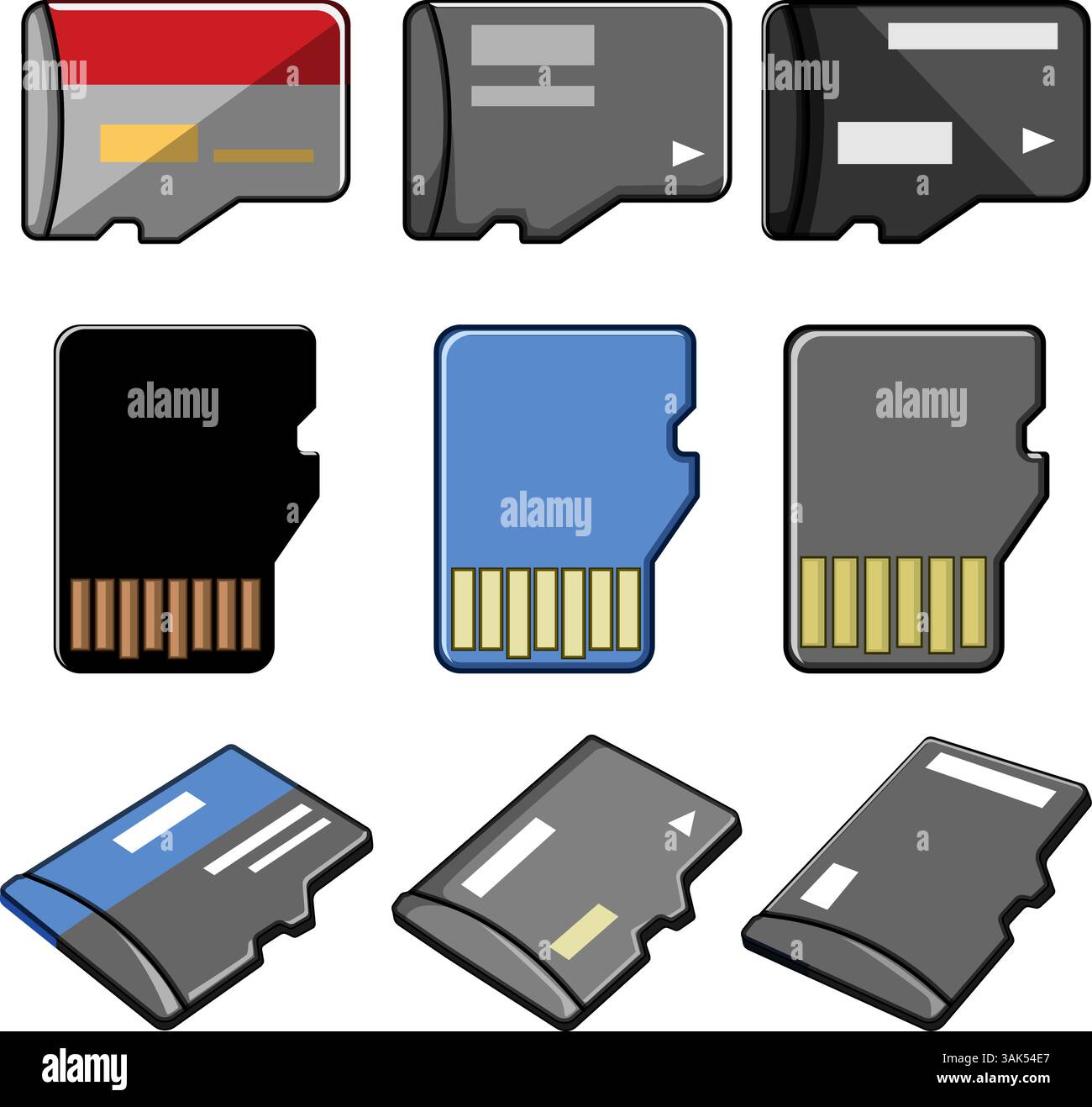 microsd card set cartoon vector illustration Stock Vector Image & Art ...