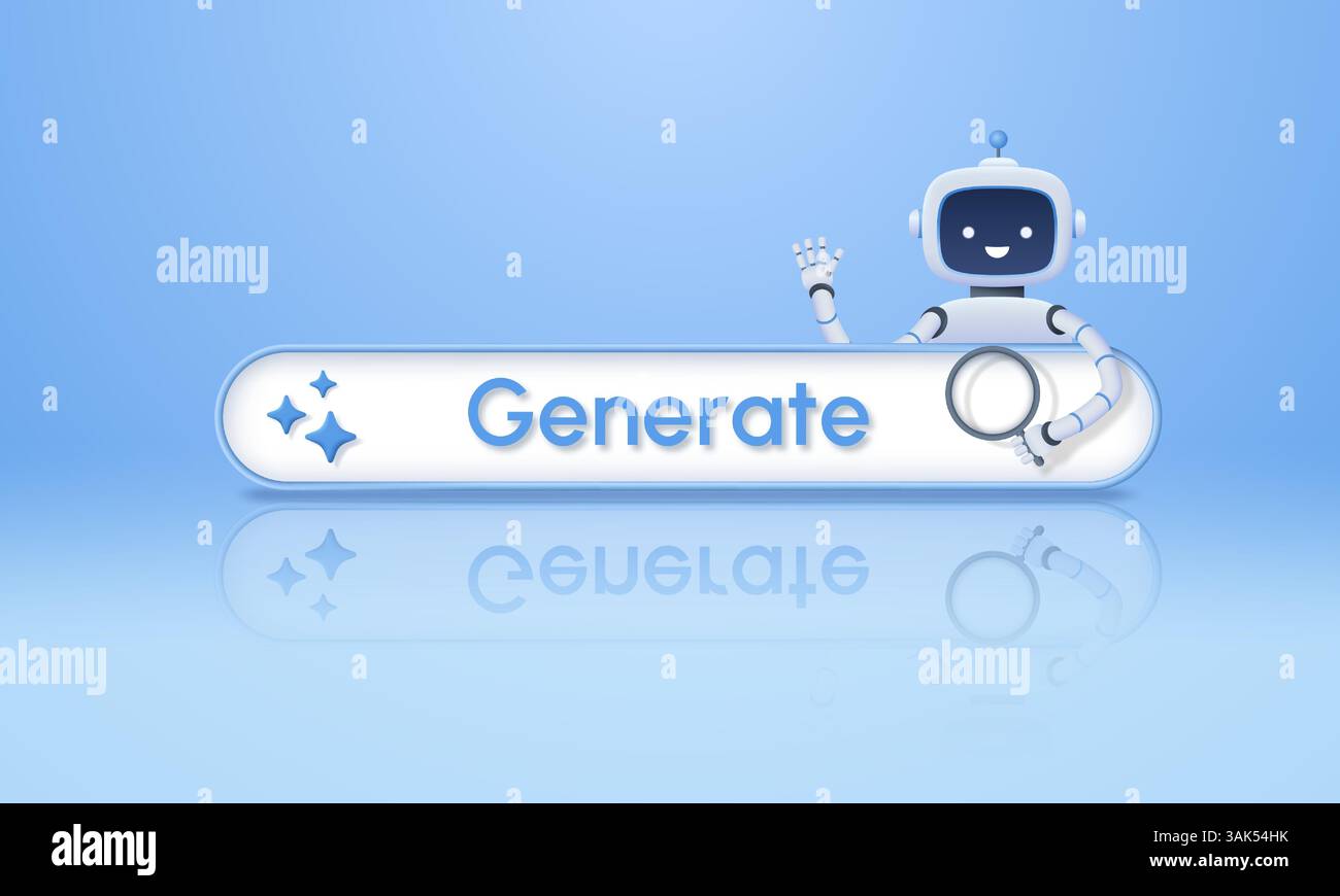 3d cartoon style chatbot with artificial intelligence and digital ...