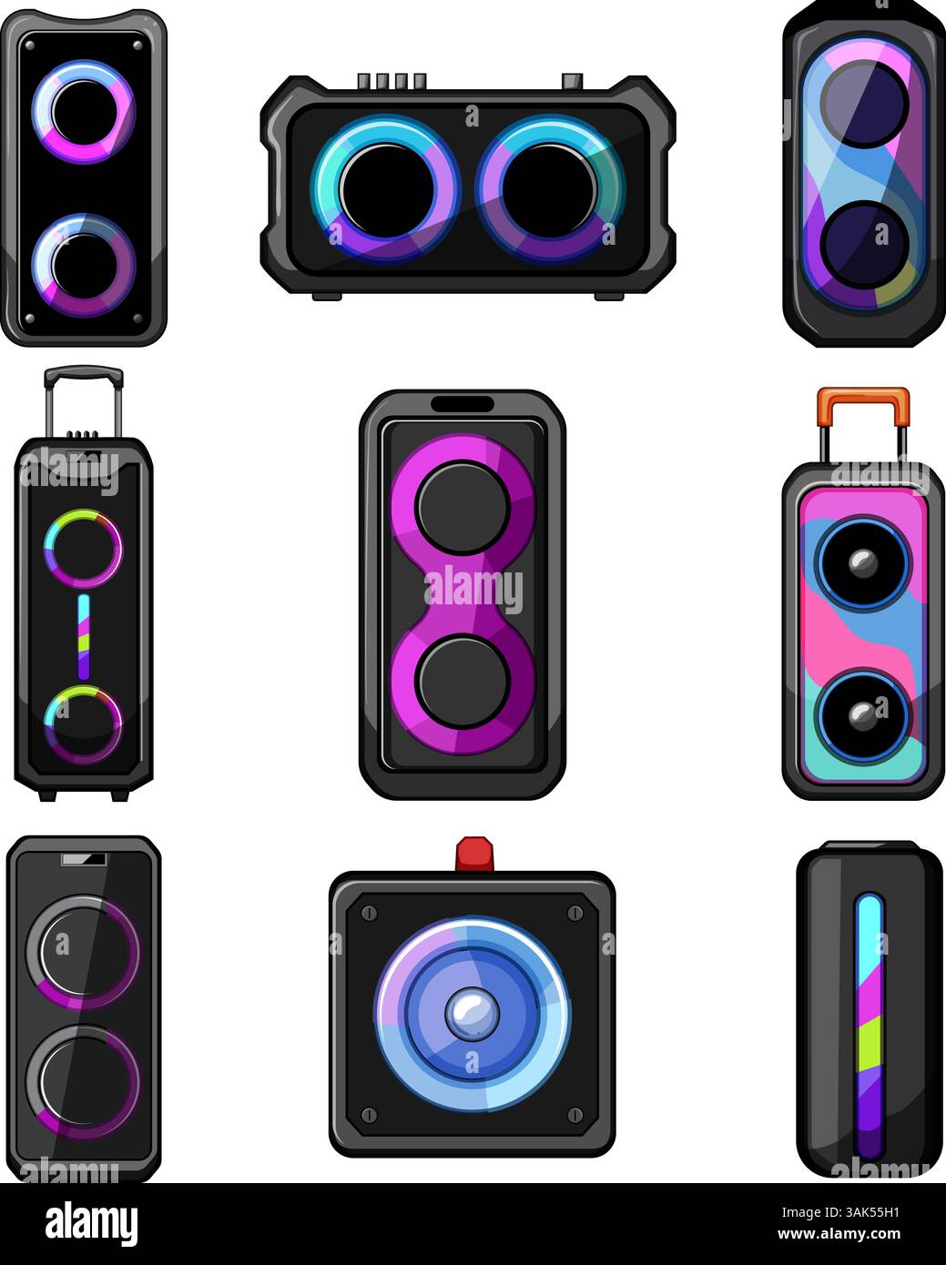 speaker music set cartoon vector illustration Stock Vector Image & Art ...