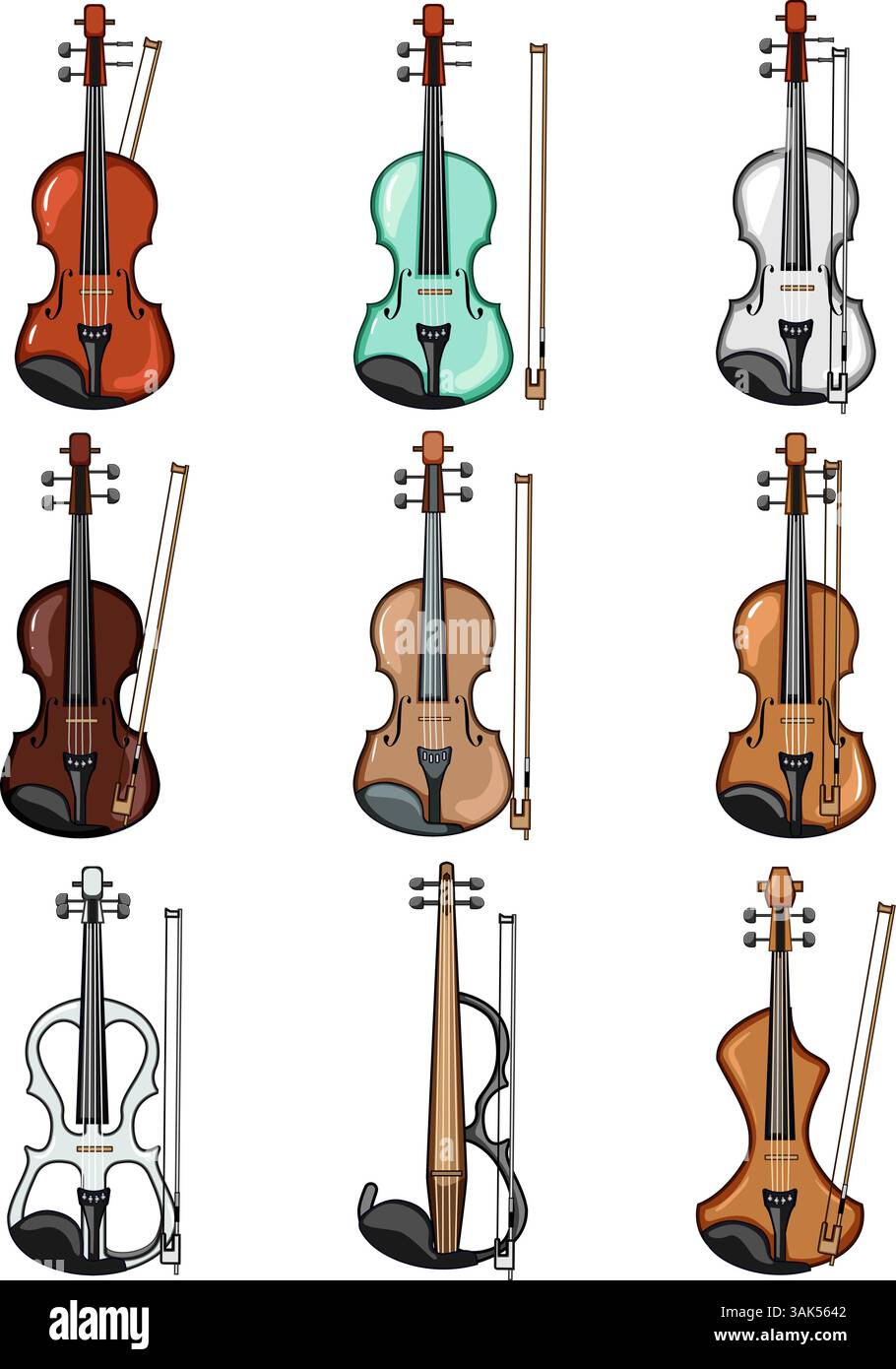 violin set cartoon vector illustration Stock Vector Image & Art - Alamy