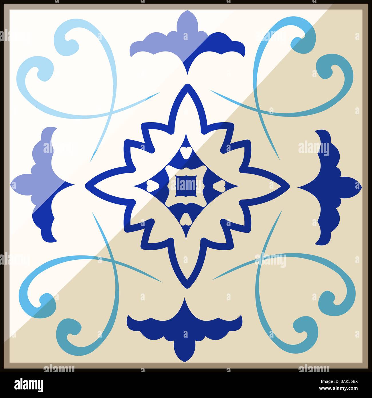 ceramic arabic mosaic tile cartoon vector illustration Stock Vector ...